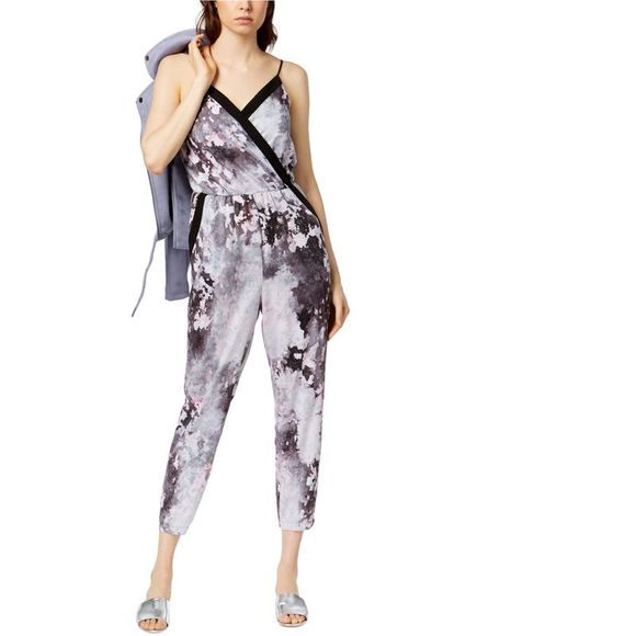 Bar III | Pants & Jumpsuits | Bar Iii Womens Printed Jumpsuit Grey Nwt ...